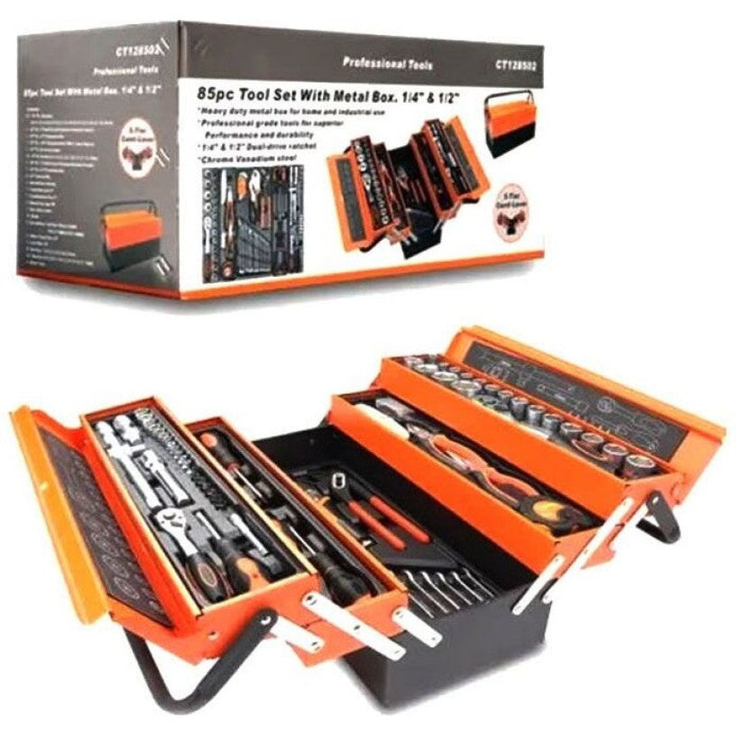 Syntronics 85 Piece Tool Set With Cantilever Metal Box Socket Set (Pa ...